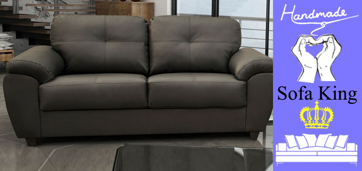 Capri 3 Seater Grey Leather Sofa